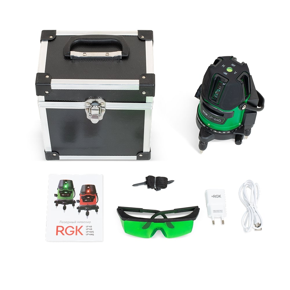 Комплект: лазерный уровень RGK LP-64G + штатив RGK LET-170 - Системный специалист